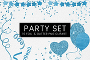 Blue Birthday Party Clipart | Illustrations ~ Creative Market