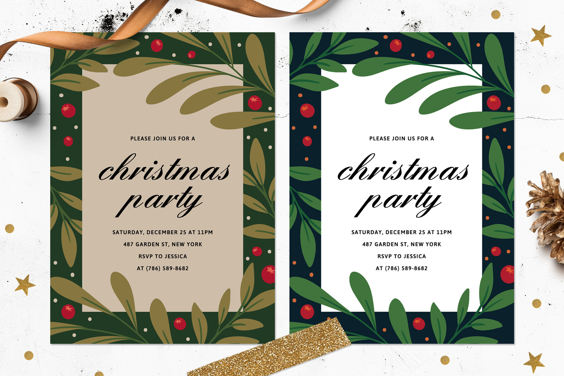 Fun Christmas Party Invitation, an Invitation Template by Pixejoo