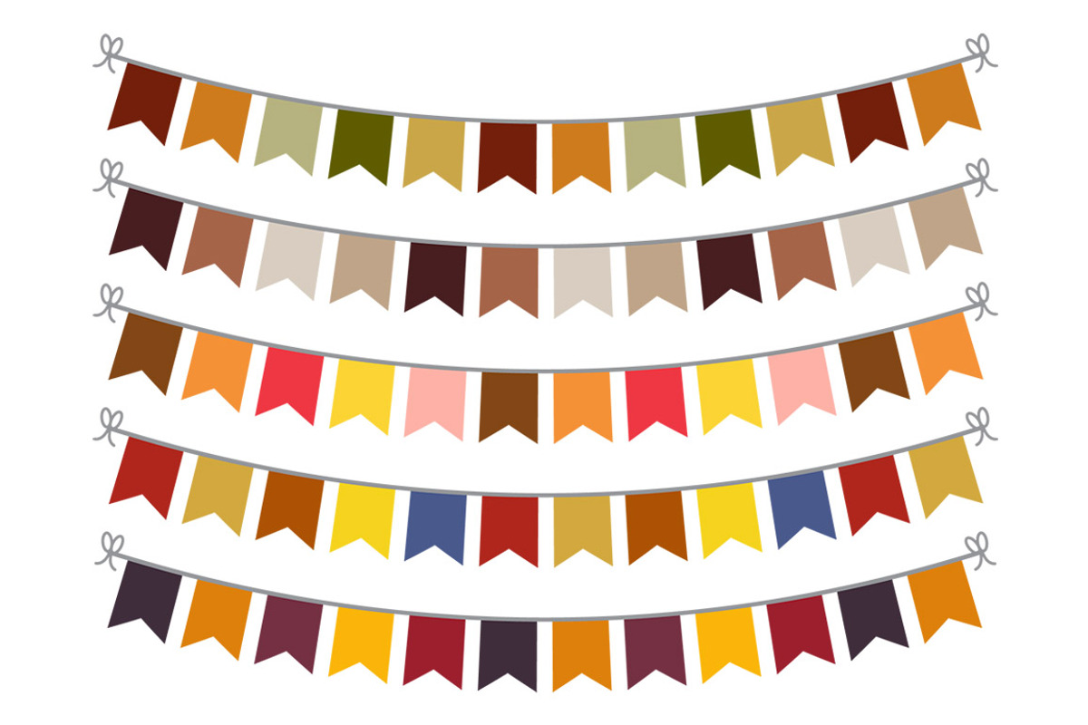 Fall Bunting Clipart, Autumn Banner, an Illustration by The Digital ...