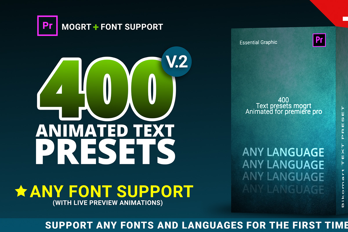 400 Text Presets for Premiere Pro, a Templates & Theme by Bikomart