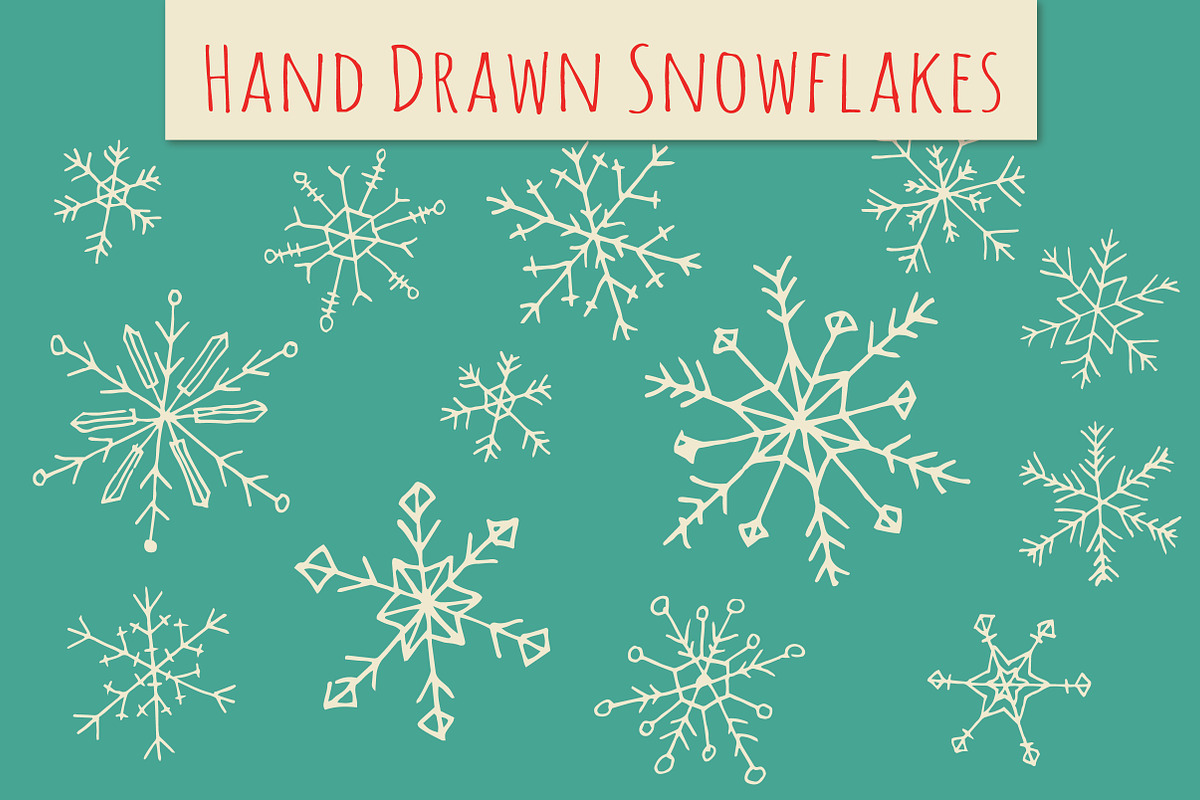 Holiday Snowflakes ClipArt, a Seasonal Illustration by The Pen and Brush