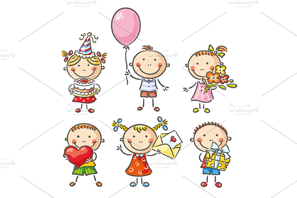 Kids birthday party things clipart, an Education Illustration by Bubert Art