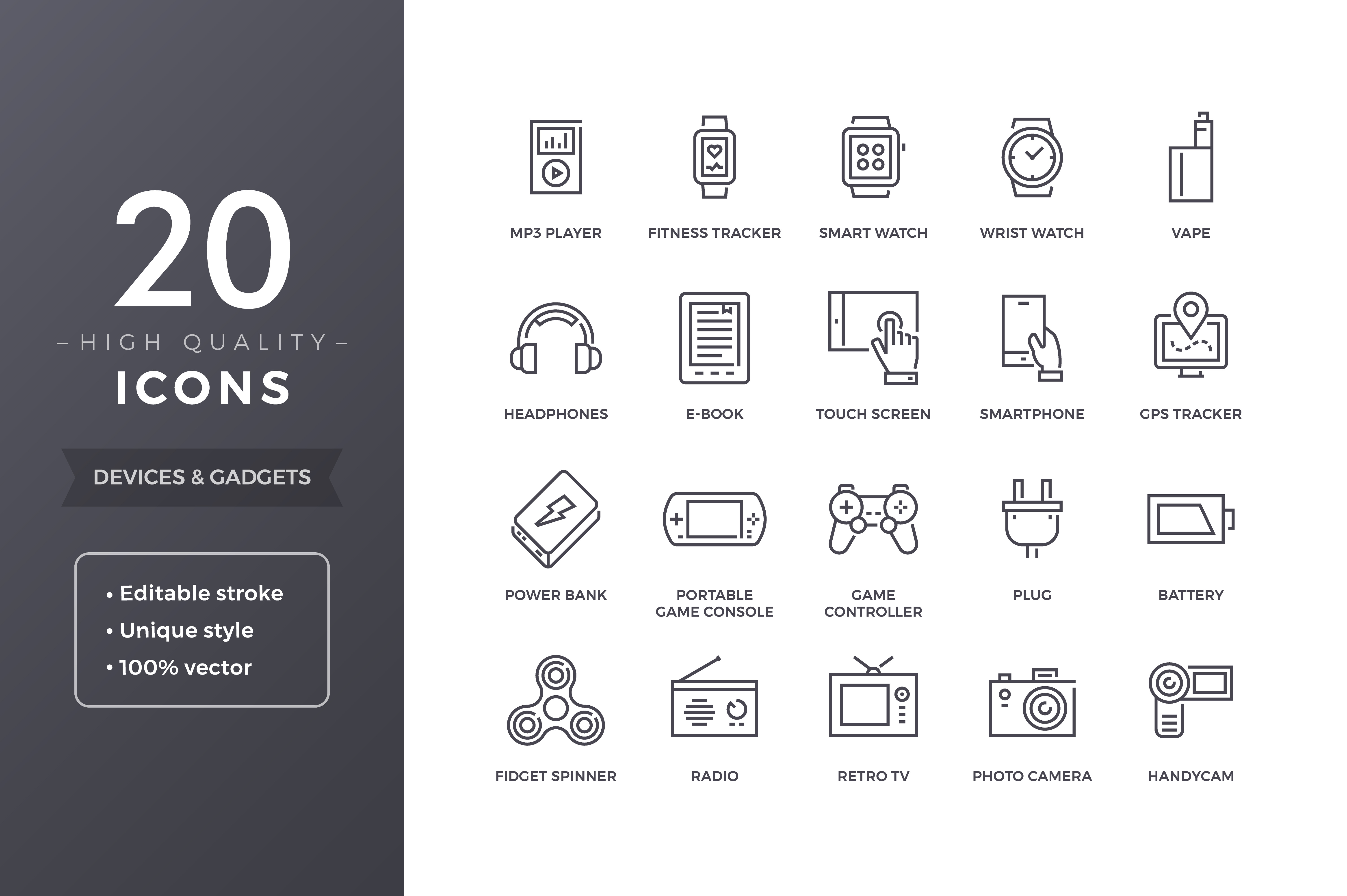 Devices Icons, an Outline Icon by filborg
