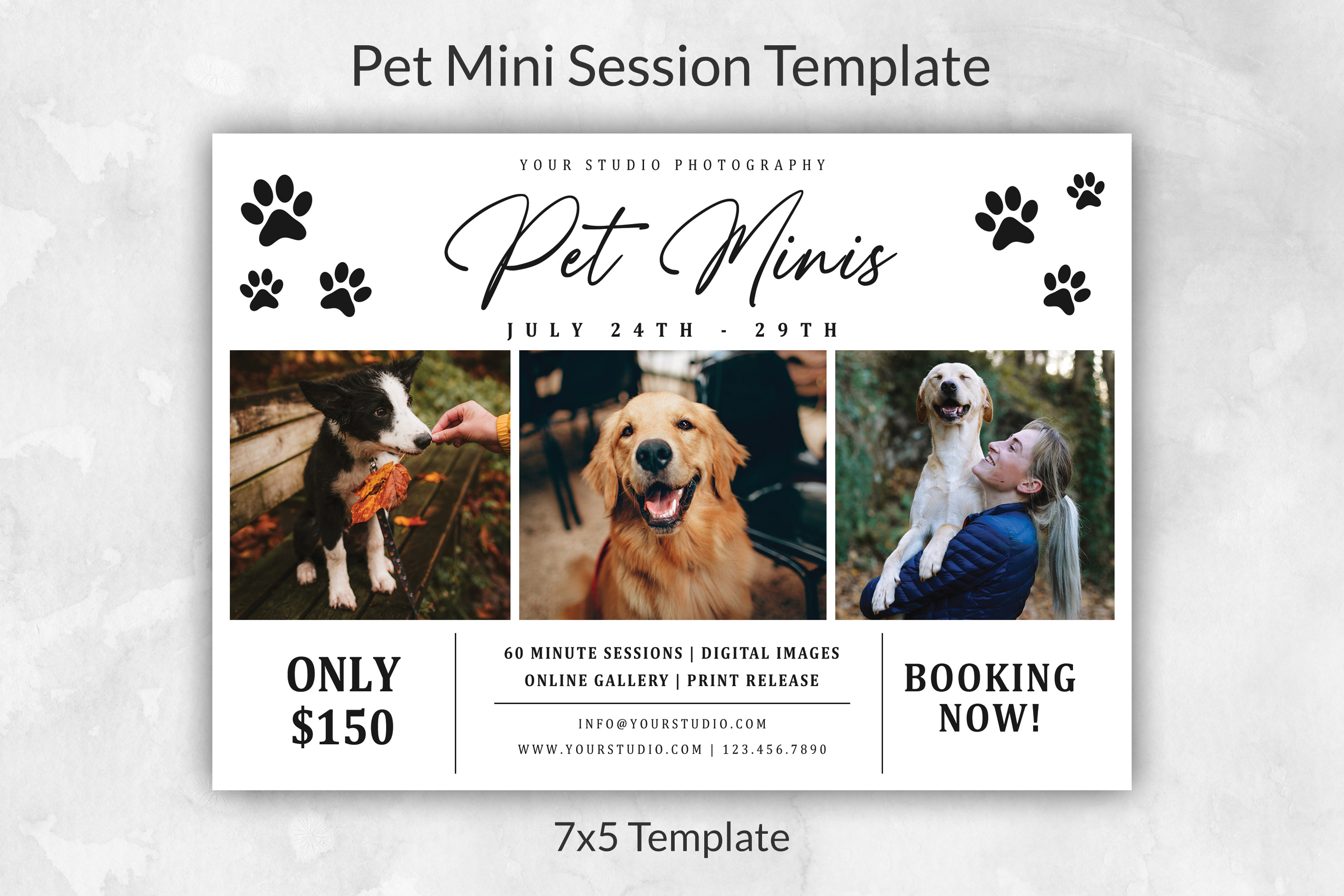 PET Mini Session Template, a Card Template by Designscozy