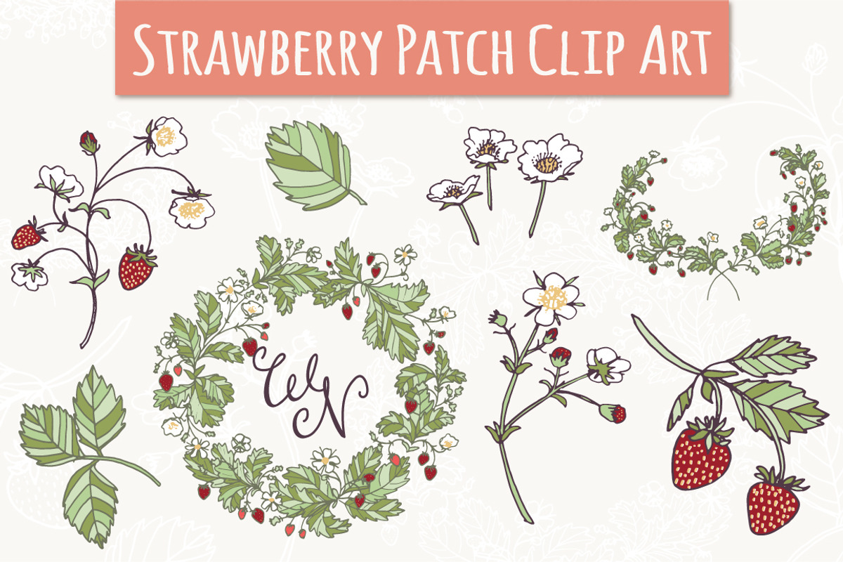 Strawberry Patch Clip Art & Vectors, a Food Illustration by The Pen and ...