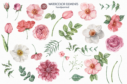 Floral Watercolor Clipart Set | Illustrations ~ Creative Market