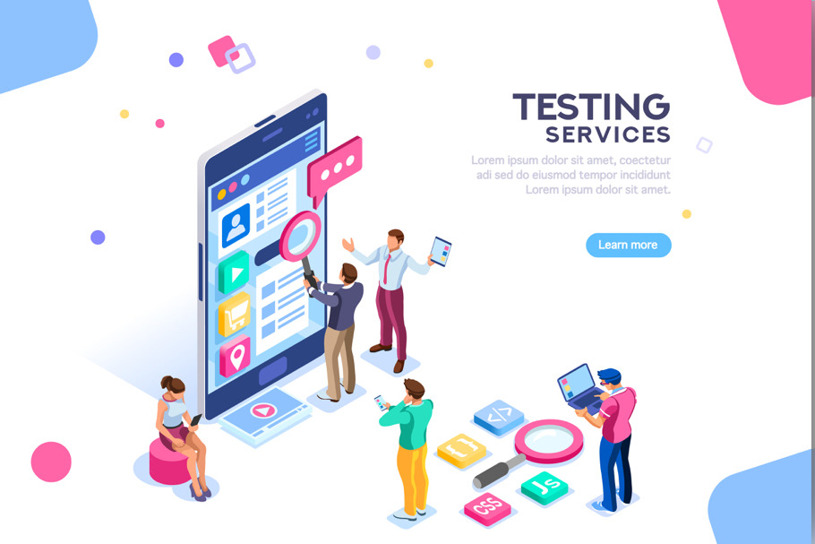 Software Testing Services Banner, a Technology Illustration by ...