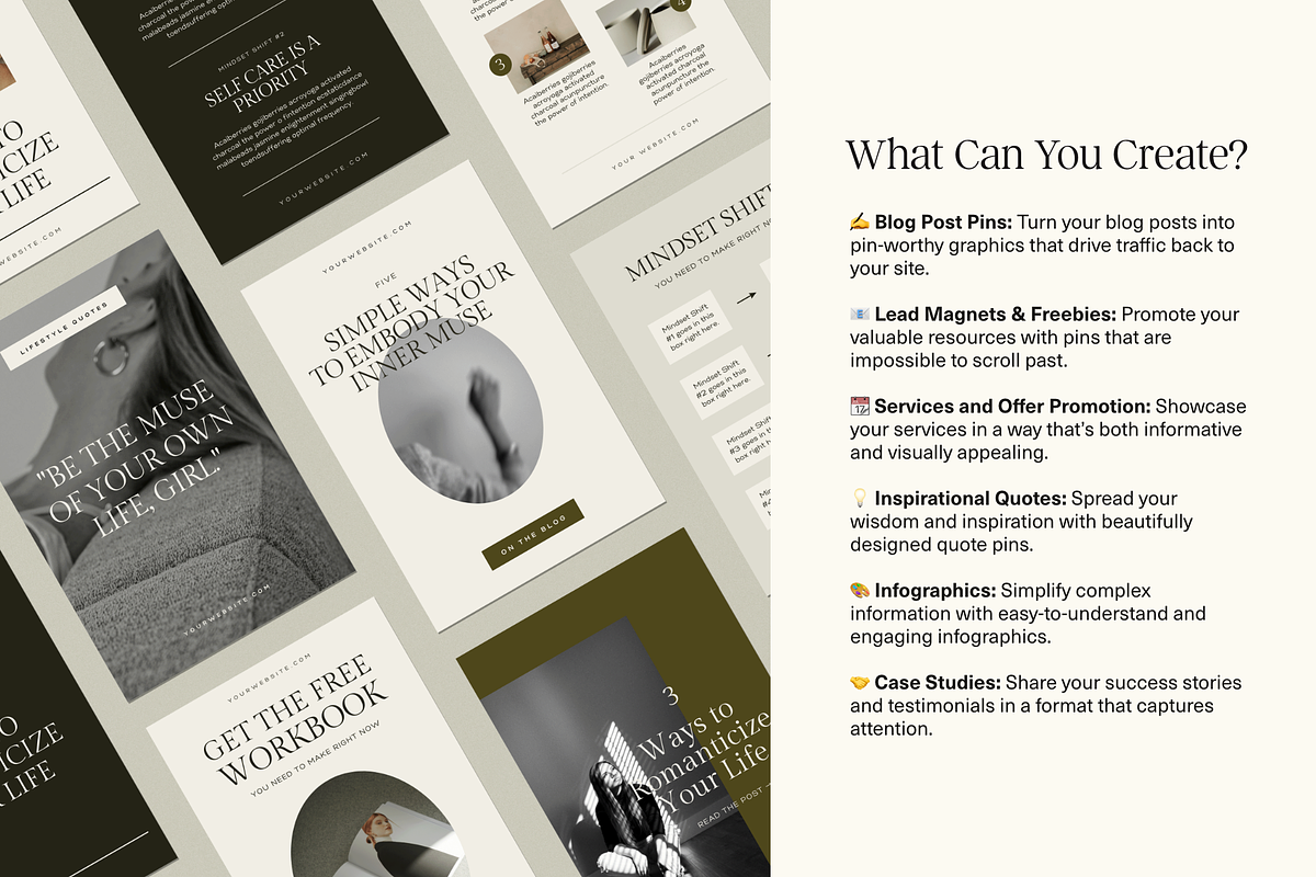 Luxury Canva Pinterest Templates, a Social Media Template by Glo Design ...
