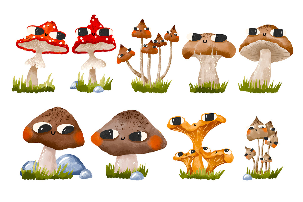 Mushrooms mycelium illustration, a Seasonal Illustration by the_myro