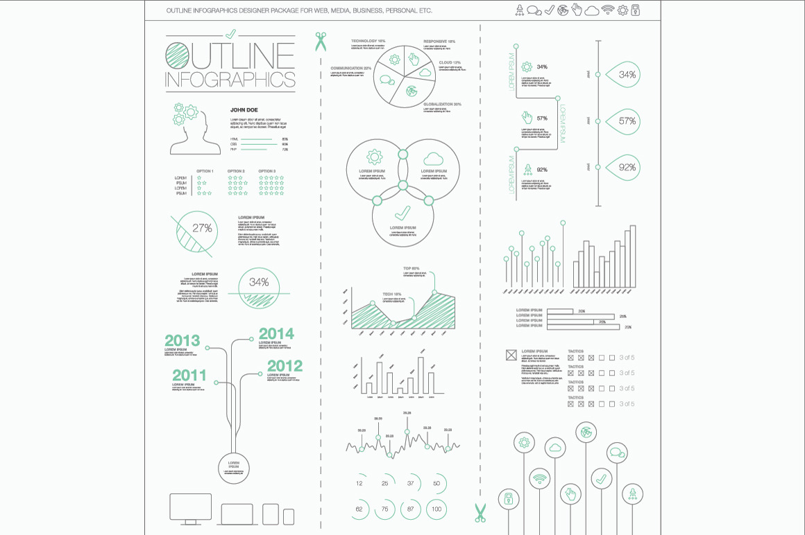 Outline Vector Infographics, a Work Illustration by Infographic ...