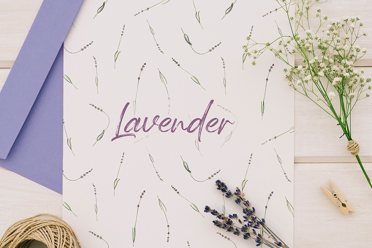 Watercolor Vintage Lavender Pattern, a Pattern Graphic by Tati Bordiu