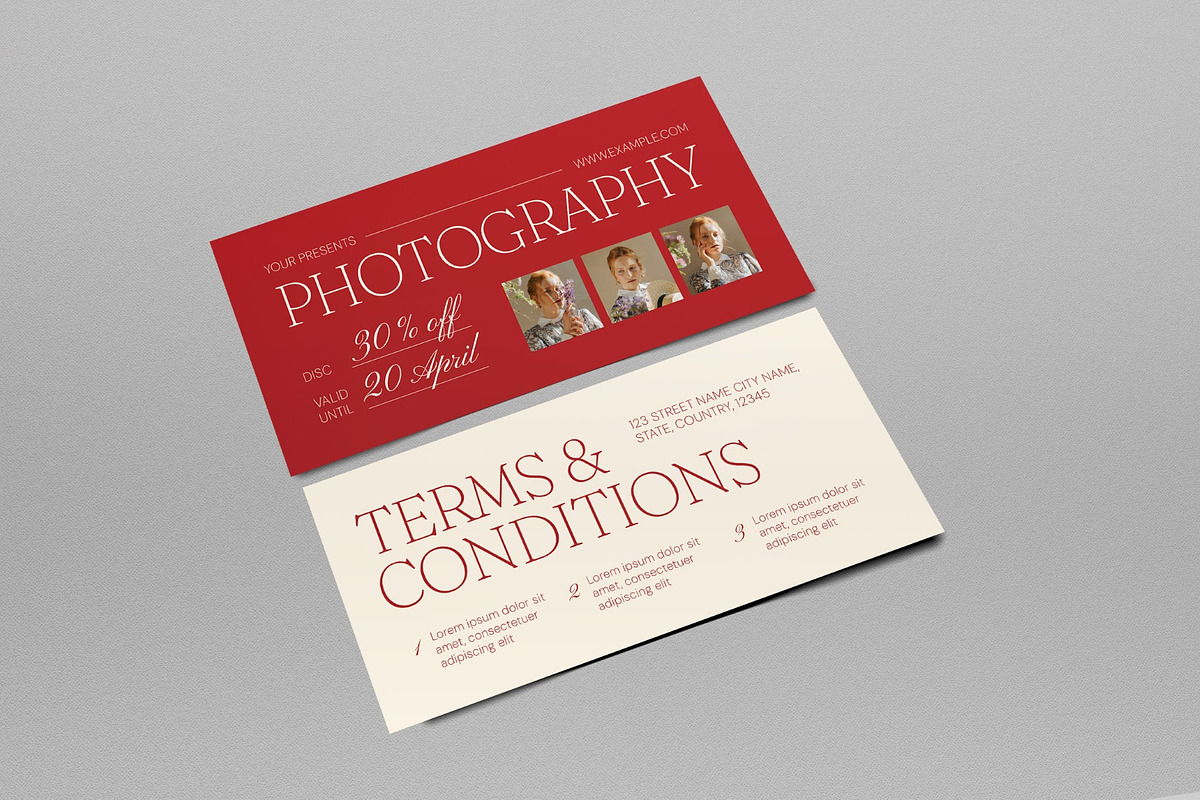 Photography Promo Voucher, a Card Template by graphicook