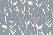 Subtle Painted Leaves, a Pattern Graphic by MalyskaStudio