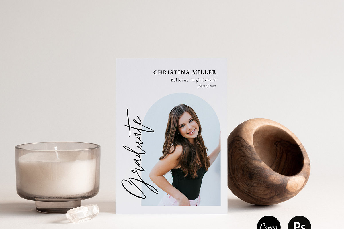 Graduation Card PSD Canva G385, a Card Template by Salsal Design