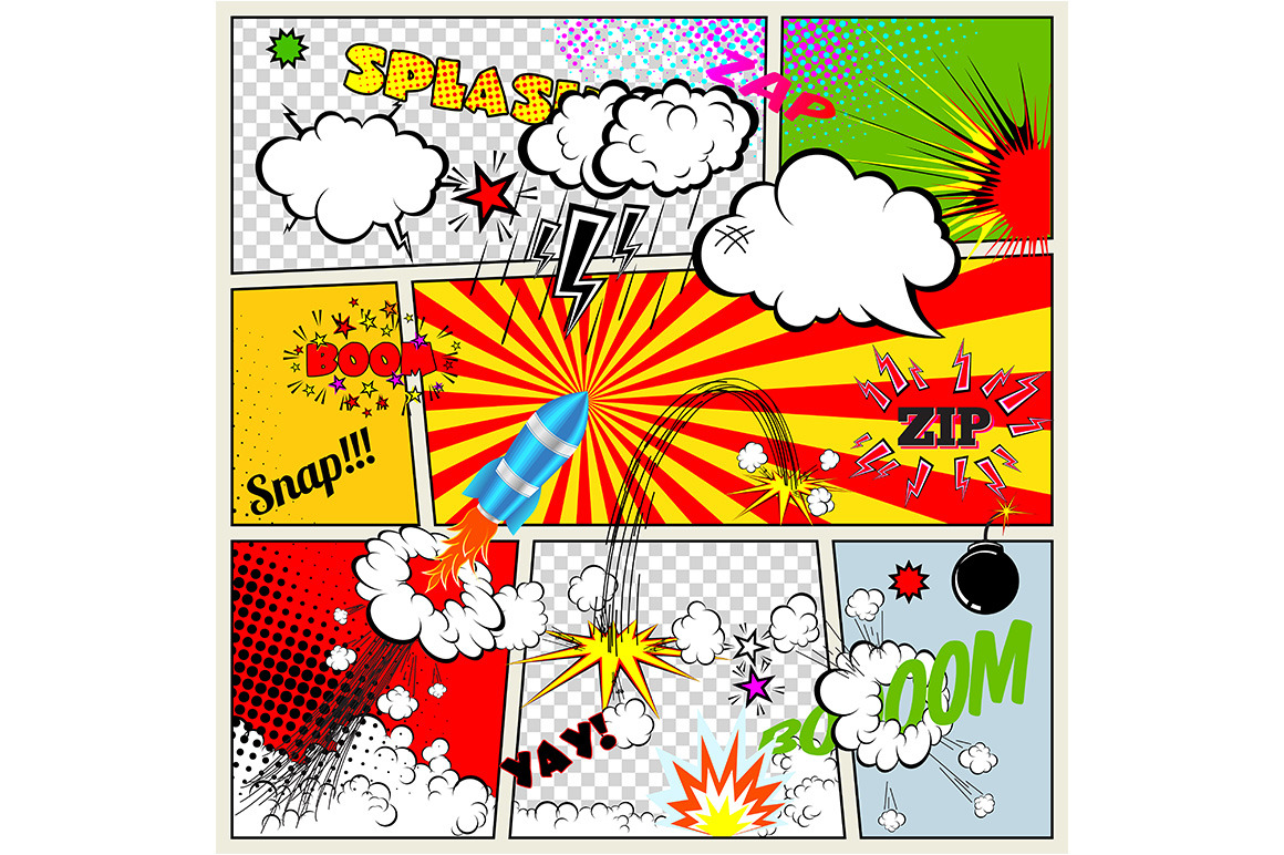 Set of Retro Comic Book, an Illustration by Things for designers