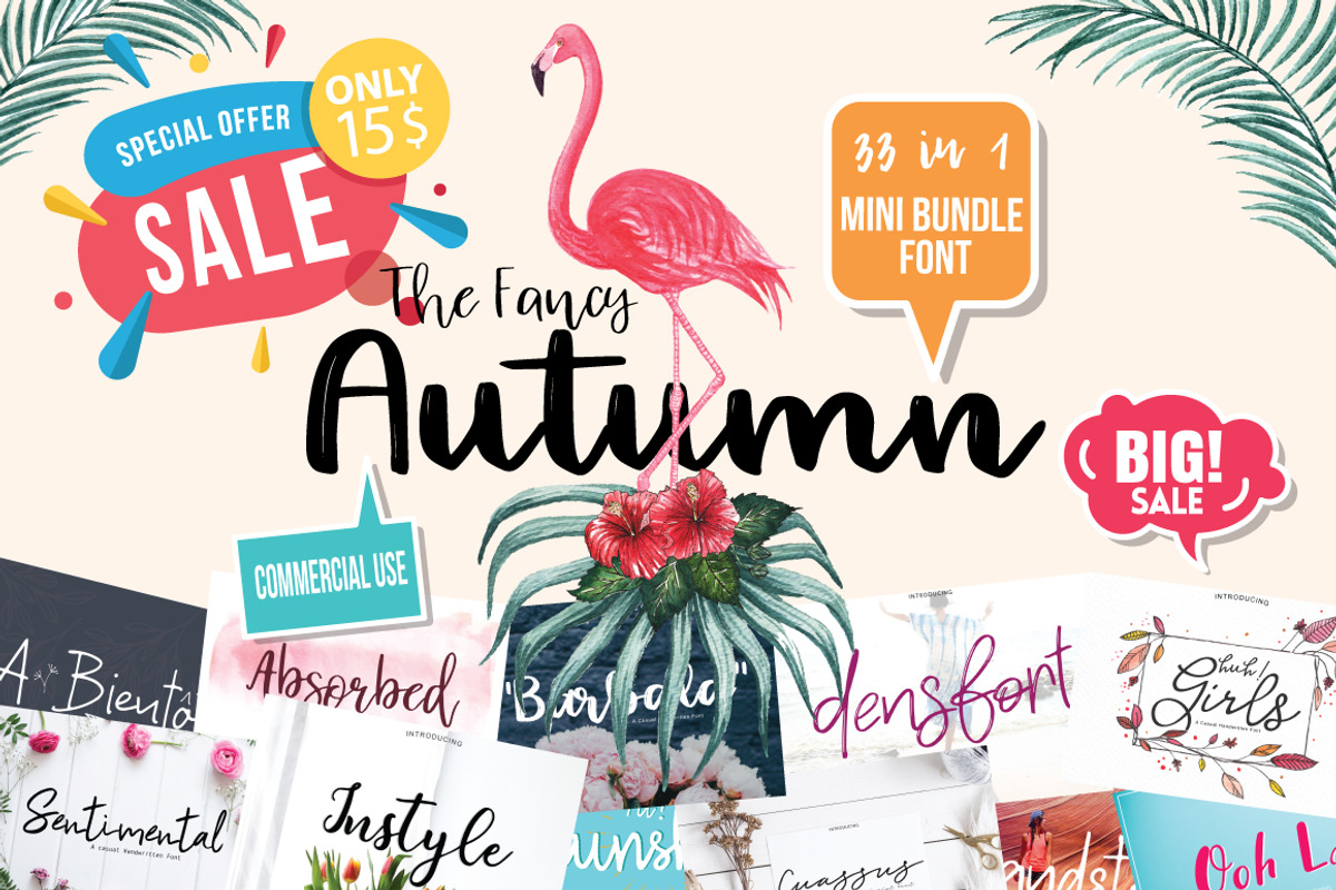 33 The Fancy Autumn Bundle Font, a Script Font by Artstudio