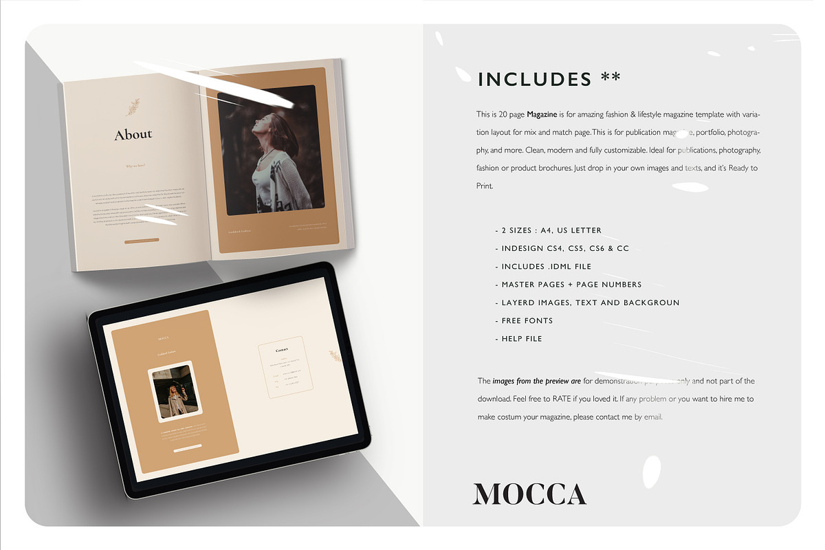 Mocca Lookbook Fashion, a Magazine Template by Typetemp Studio