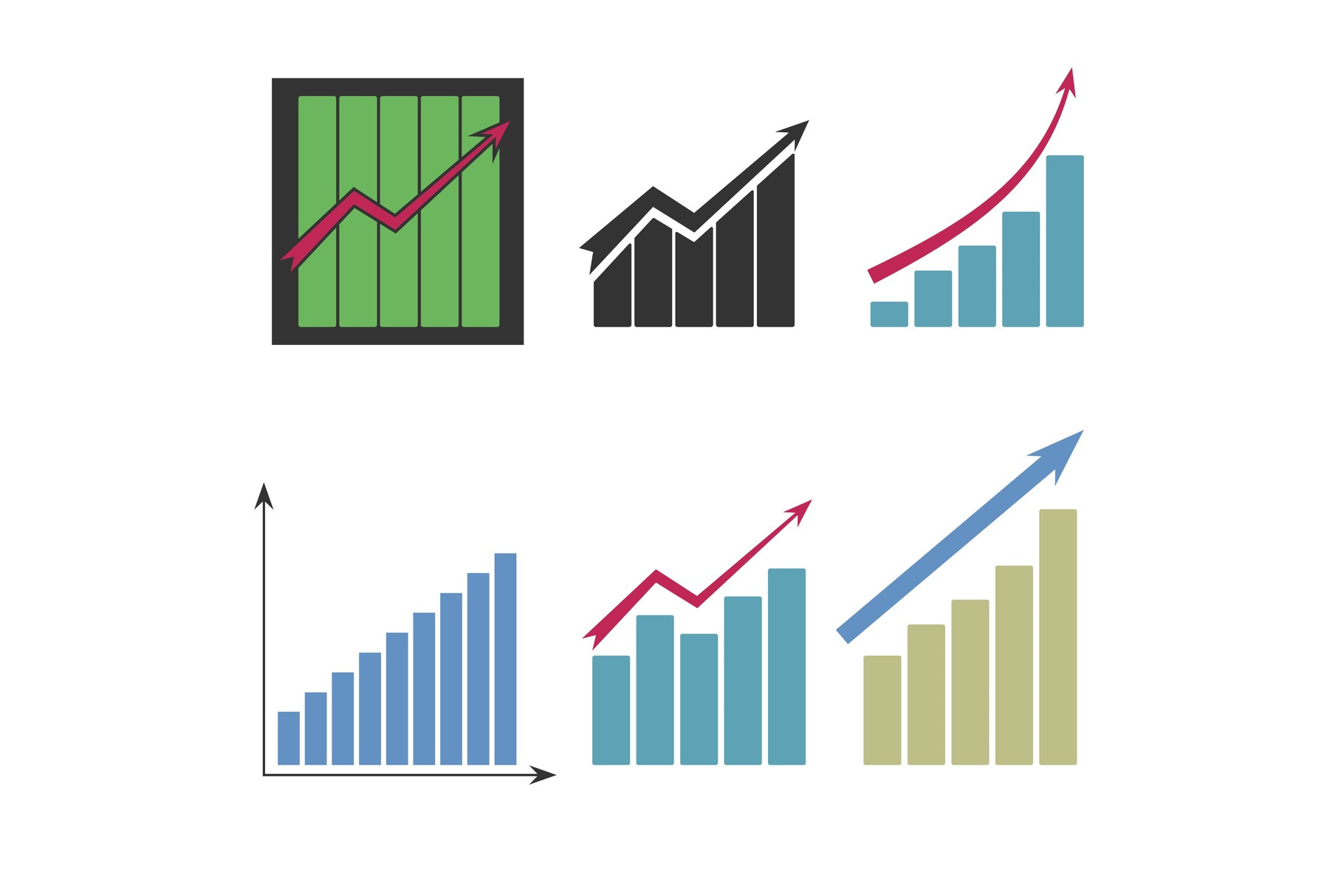 Set of different graphs, a Finance Illustration by piter.goskov