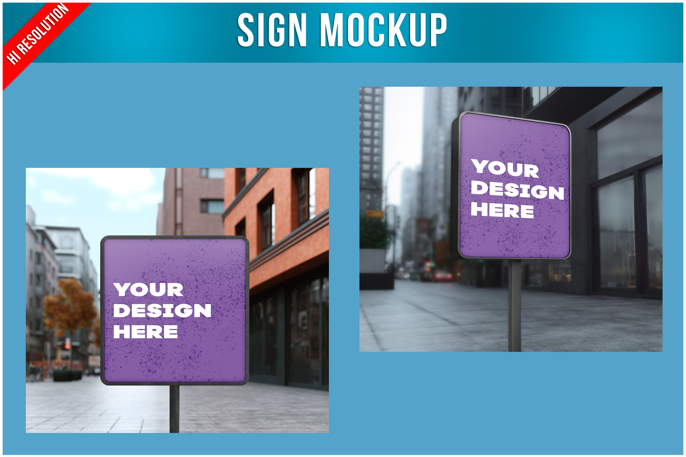 Street Sign Mockup PSD, an Advertising Mockup by Bruno's Shop