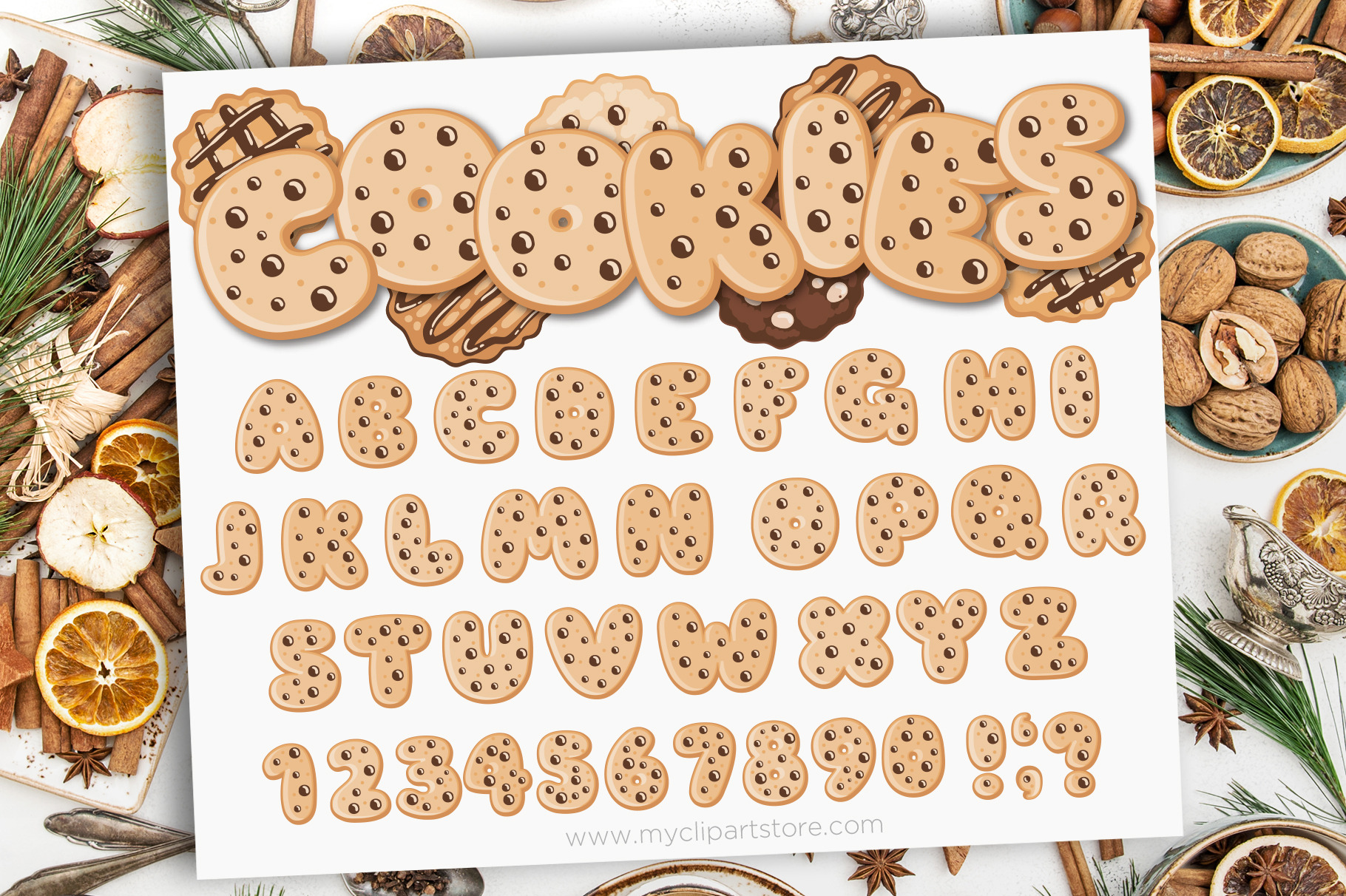 Cookie Alphabet Letters Clipart, SVG, an Illustration by MyClipArtStore