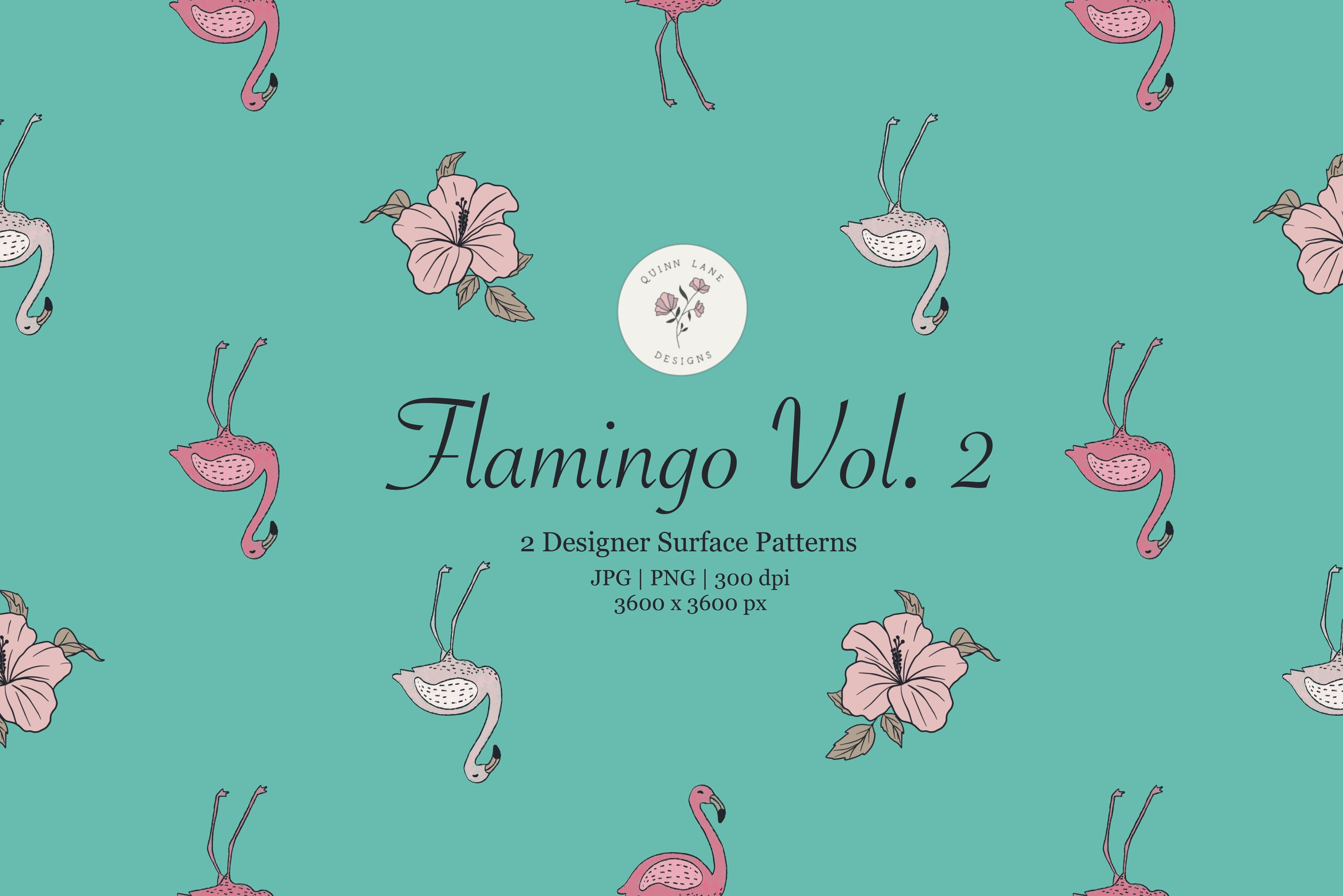 Turquoise Flamingo Surface Pattern