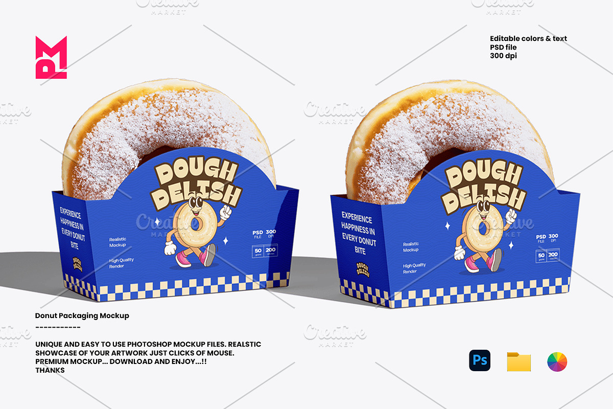 Donut Packaging Mockup, a Packaging Mockup by PremiumMockup