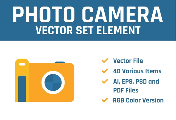 Camera Photograph Vector Set Element, a Graphic by PutraCetol Studio