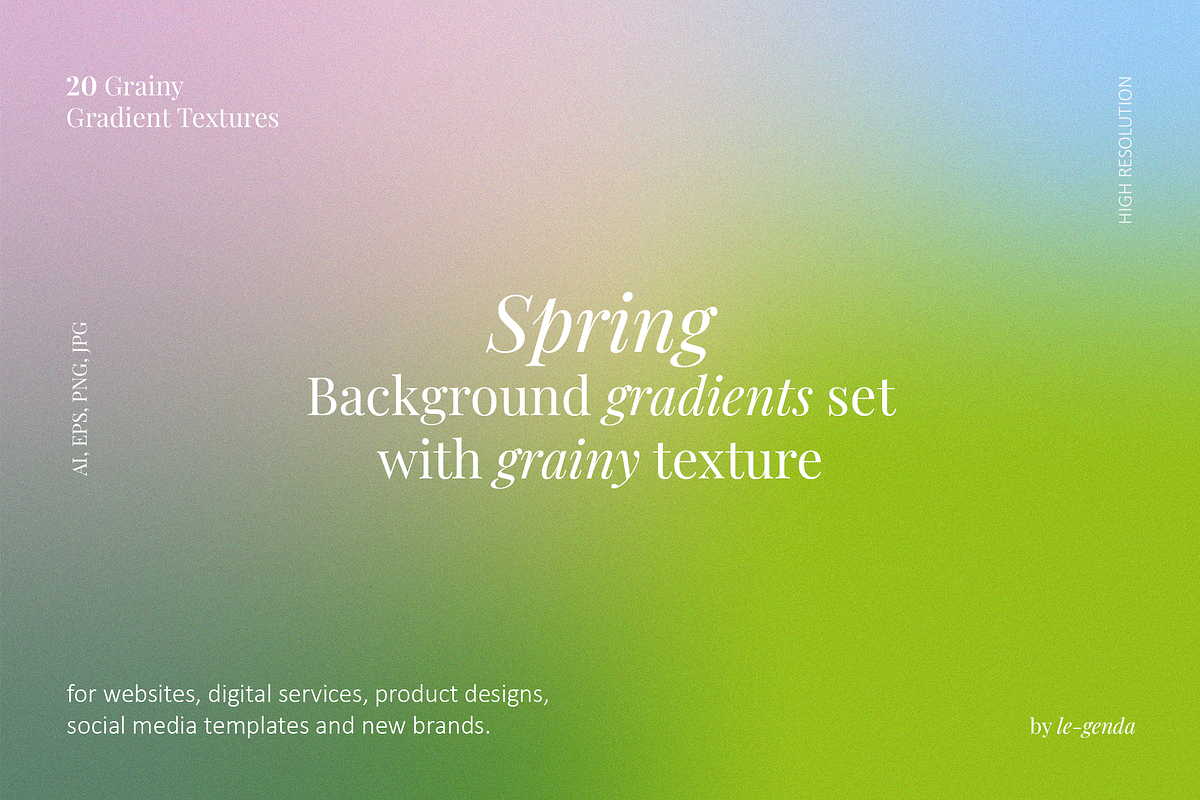 20 Spring Gradients Set, a Texture Graphic by le-genda