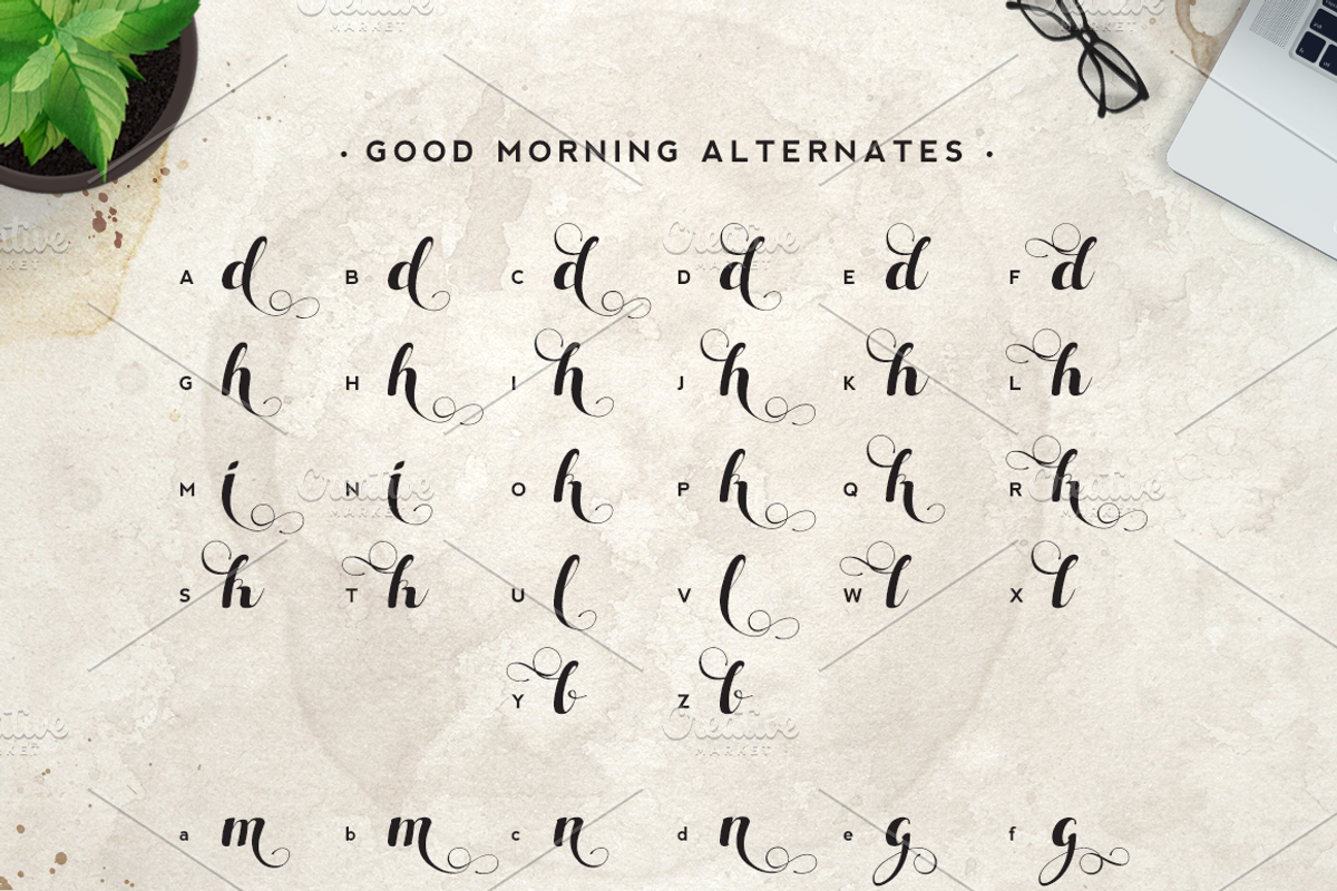 Good Morning Script Font, a Script Font by SNK's