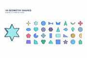 Geometric Shapes icon set, an Icon by Icongeek26