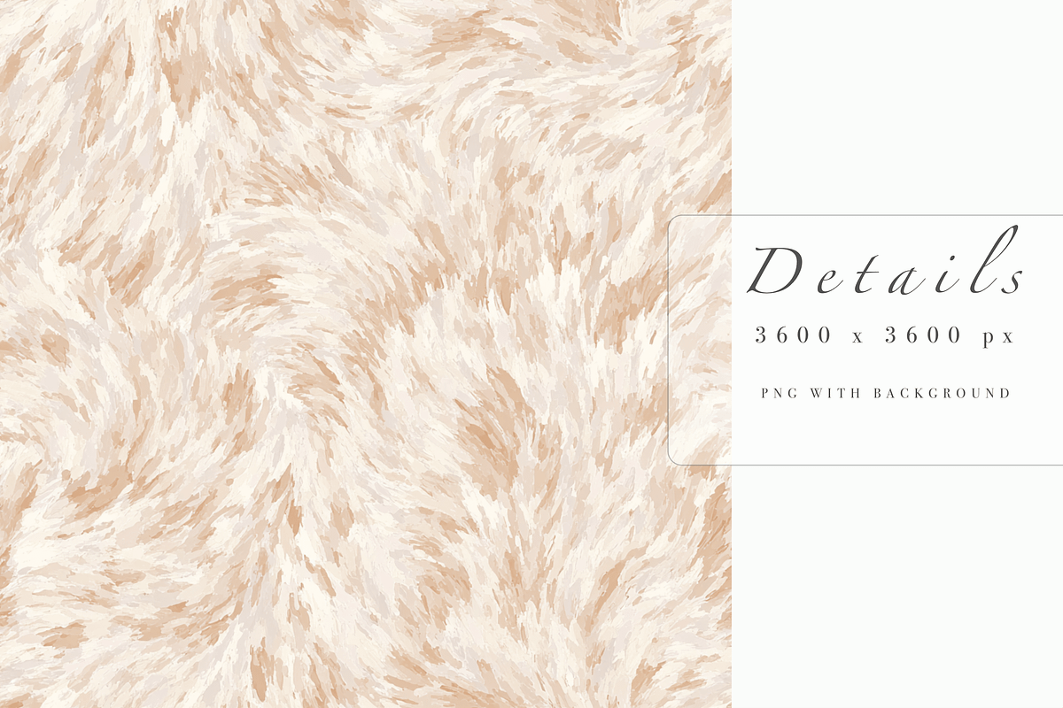 Seamless Beige Fur Pattern PNG
