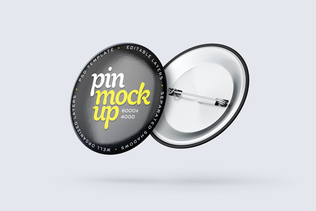 Pin Button Mockup Set, an Advertising Mockup by Deeplab