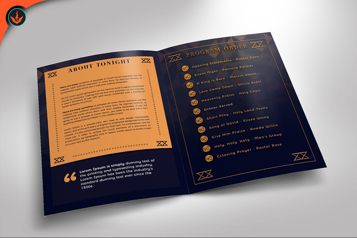 Gold Art Deco Gala Program Template, a Brochure Template by SeraphimChris