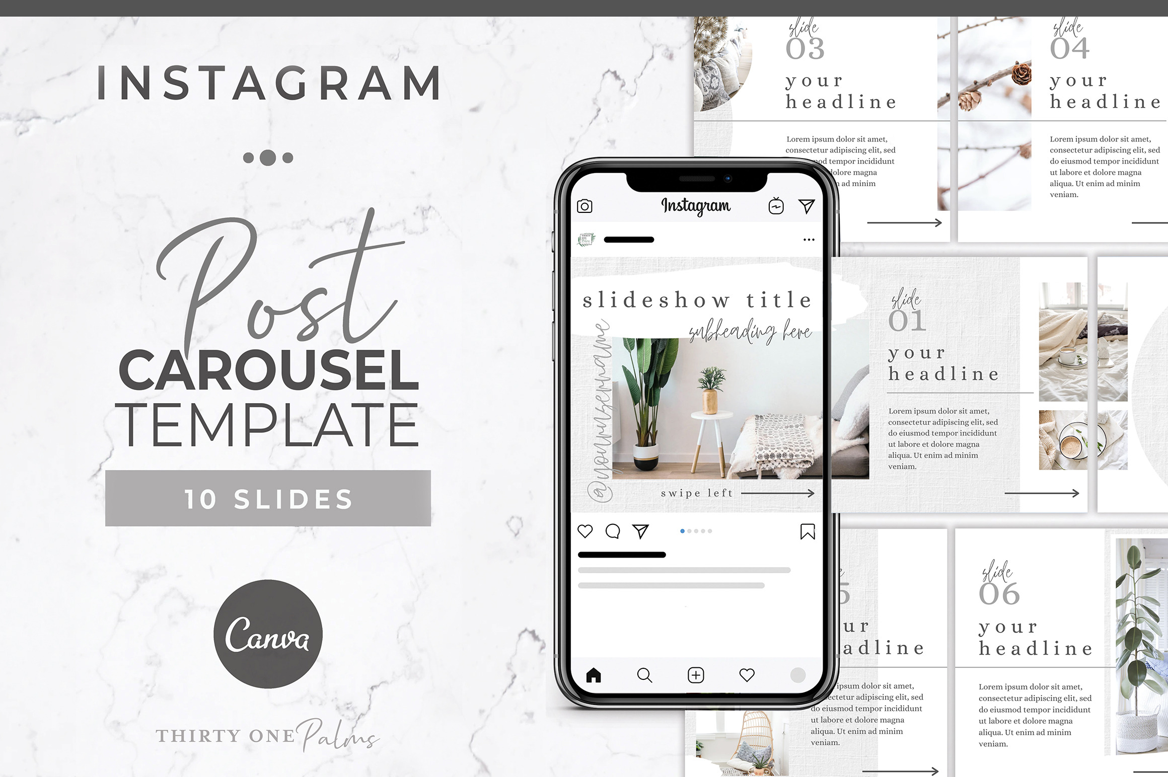 Instagram Post Carousel | Linen, a Social Media Template by Thirty One Palms Studio