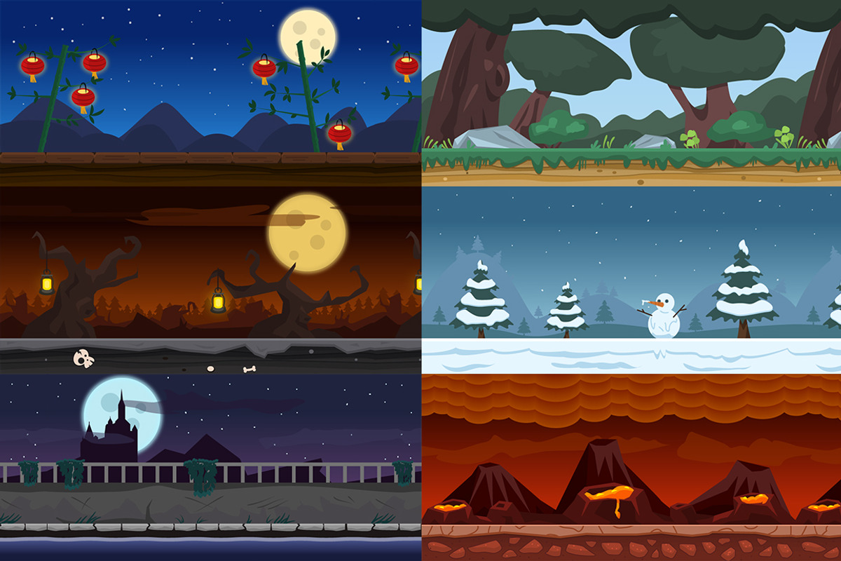 10 Modern Game Backgrounds, a Background Graphic by Flat Icons