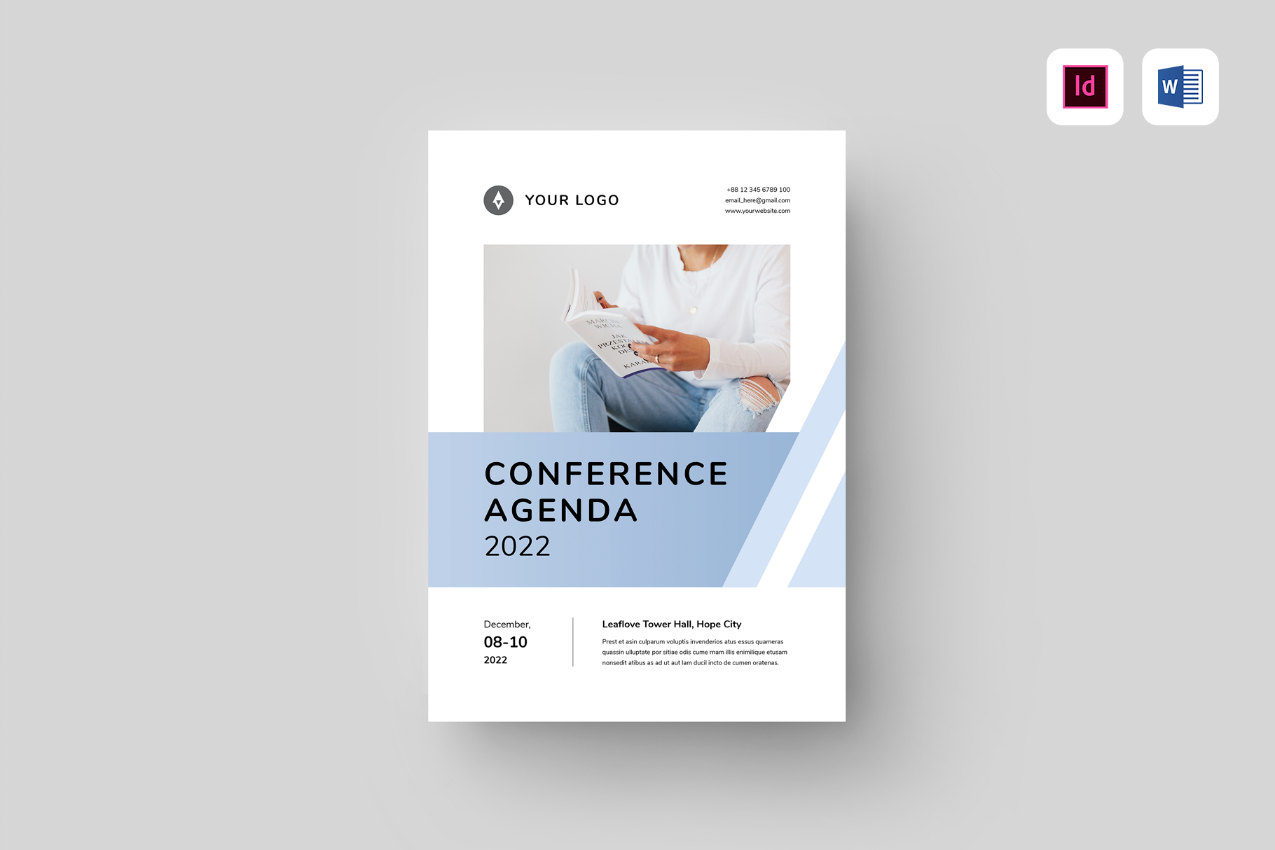 Conference Agenda | MS Word & Indd, a Brochure Template by Leaflove ...