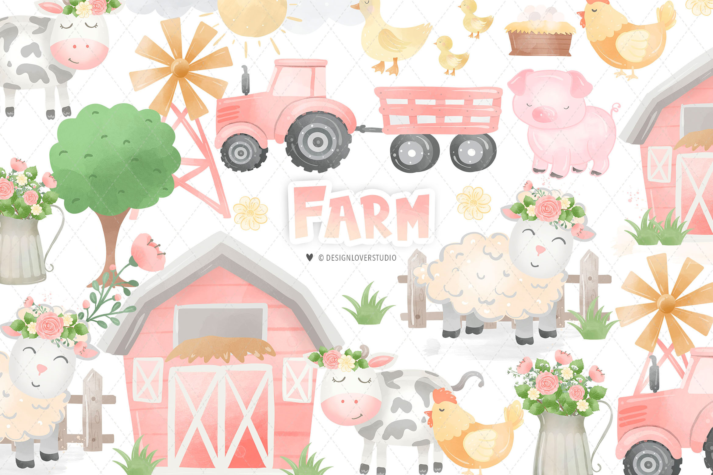 Cute Farm design, an Animal Illustration by designloverstudio