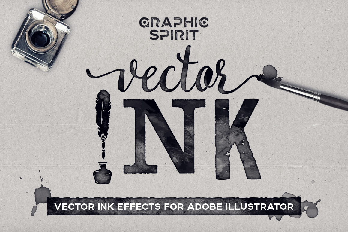 VECTOR Ink Effects For Ai, a Layer Style Add-On by Graphic Spirit