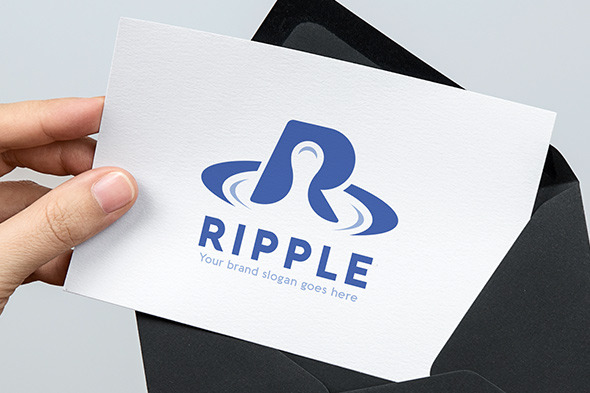 Ripple R Letter Logo, a Branding & Logo Template by WheelieMonkey