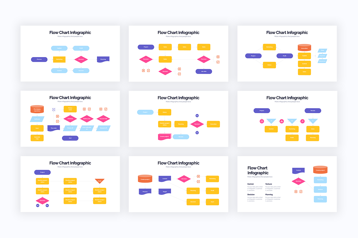 Flow Chart Illustrator Infographics, a Presentation Template by Slidesmash