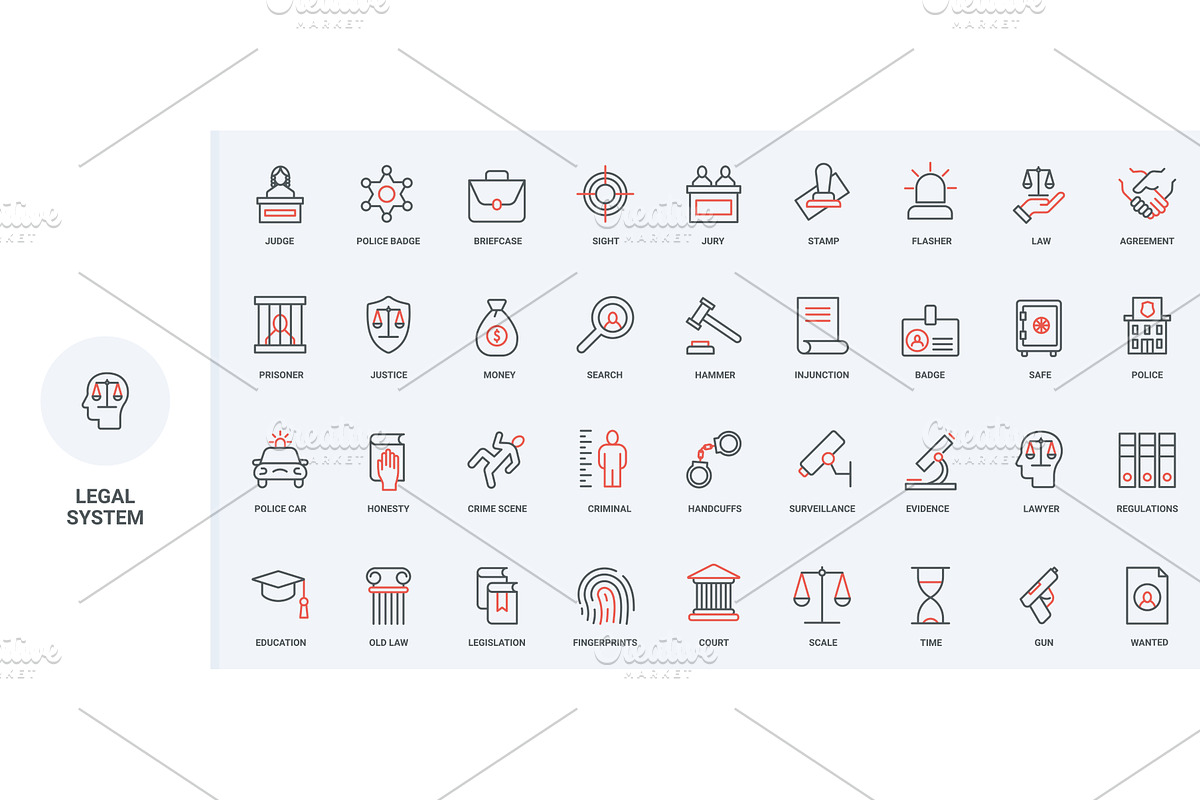 Law legal document regulation icons, an Object Illustration by Lemberg ...