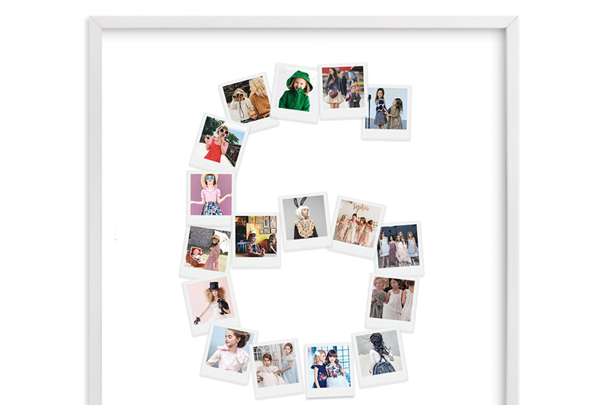 Number 6 Photo Collage Template, a Stationery Template by AIW SOLUTIONS