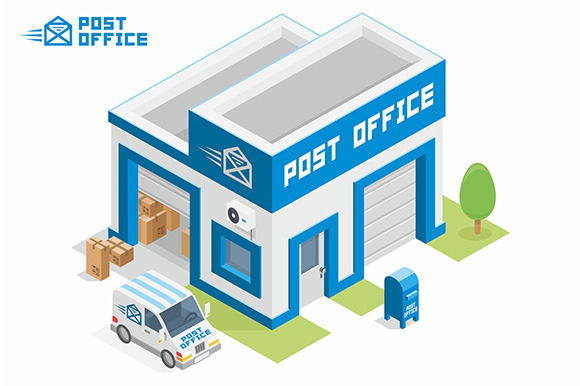 Post office building, a Graphic by Volyk