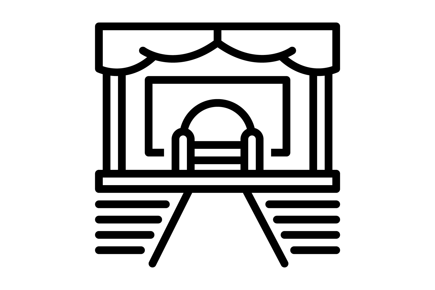 Hall assembly hall black icon, an Outline Icon by Creative priyanka ...