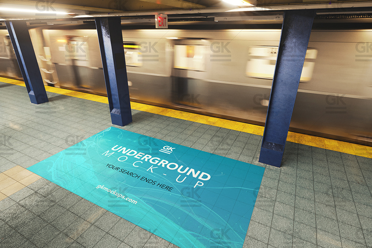 3D Underground / Subway Mock-up, a Product Mockup by GK Creative