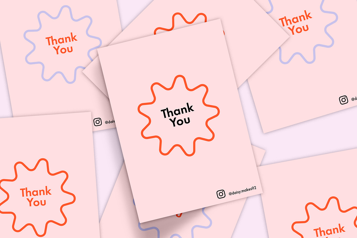 Etsy Thank You Note Set Canva & PS, a Flyer Template by Emma Make