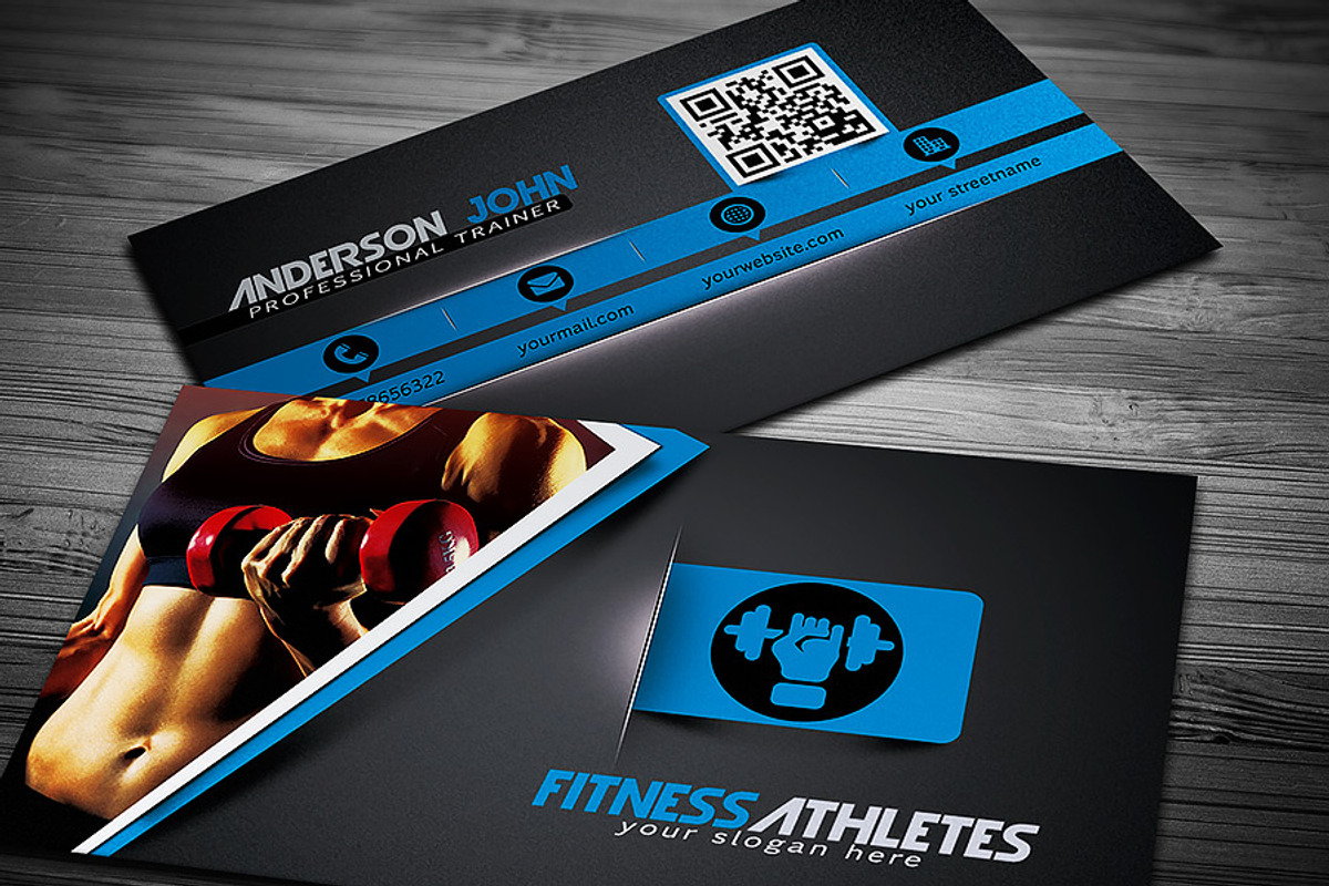 Gym Fitness Business Card Template, a Business Card Template by ...