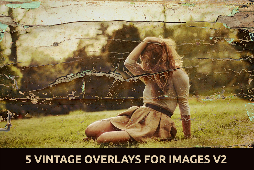 5 Vintage Overlays for Images V.2, a Texture Graphic by DesignSomething