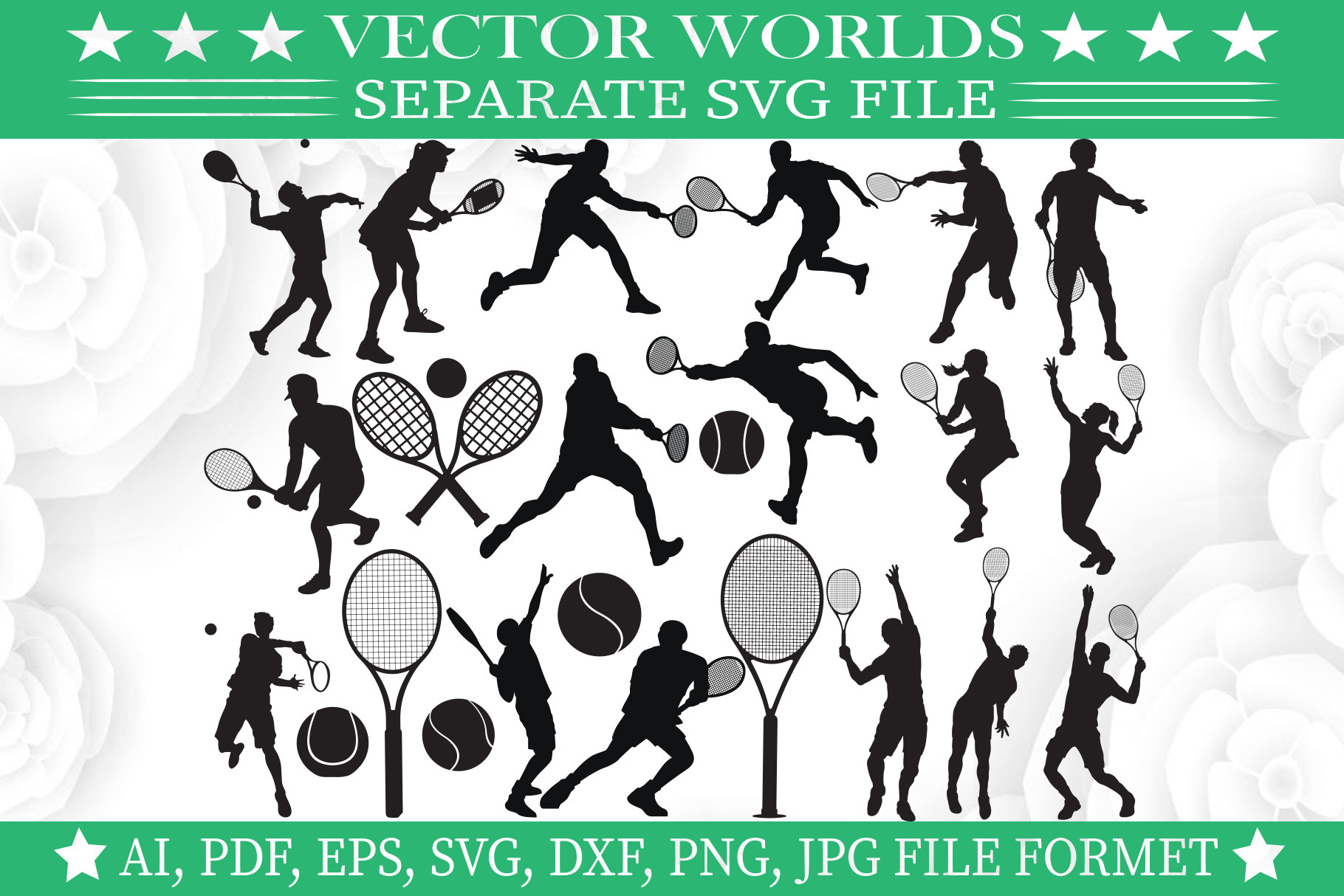 Tennis Player Svg, Tennis Svg, an Object Graphic by VectorWorlds