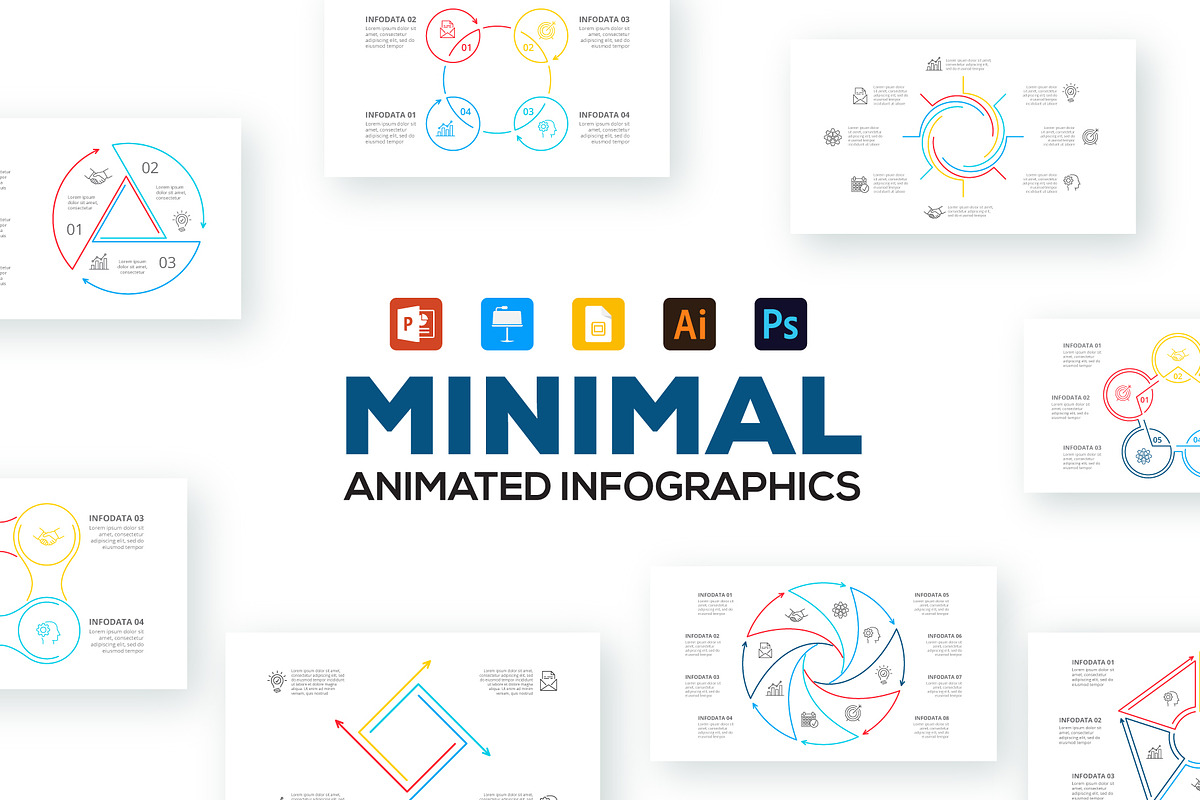Minimal animated infographics | Creative Market